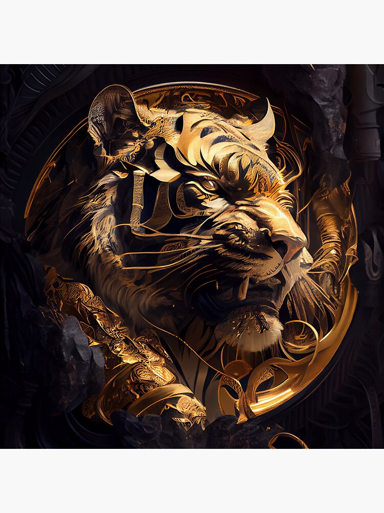 "Tiger art design luxury expensive gold black ornate logo design ...