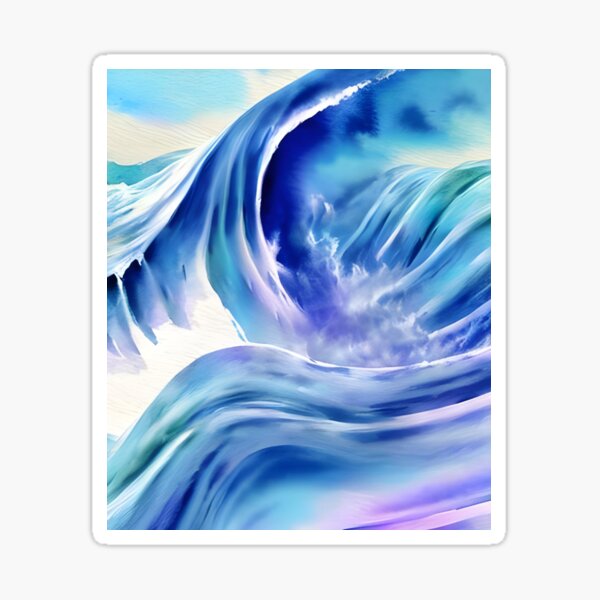 "Watercolor wave artwork" Sticker for Sale by CorneliusDesign | Redbubble
