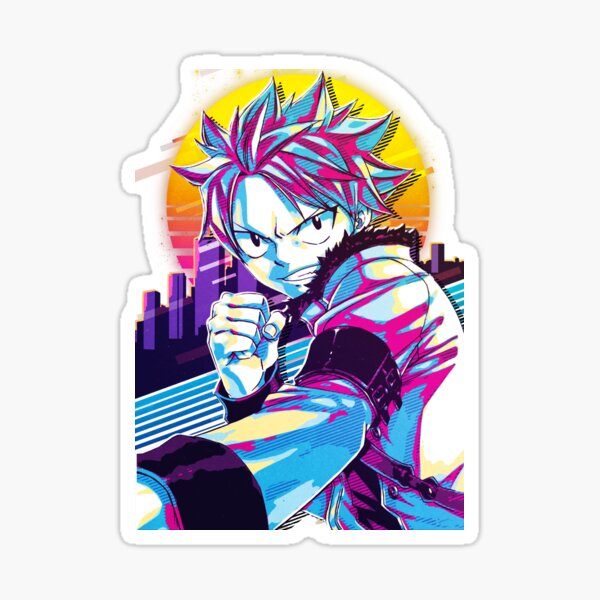 "Fairy Tail - Natsu Dragneel" Sticker for Sale by 80sRetroArt | Redbubble
