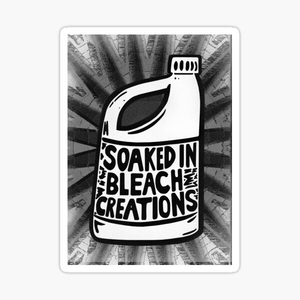 "Soaked In Bleach Creations Shop Bleach Bottle Logo" Sticker for Sale ...