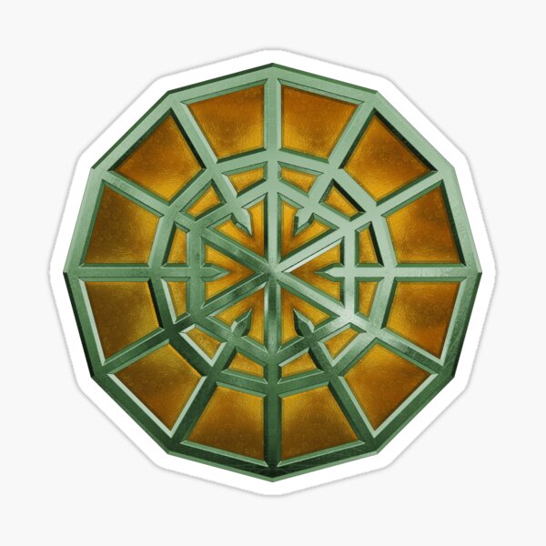 "Resurrection Emblem - Green and Orange on White background" Sticker ...