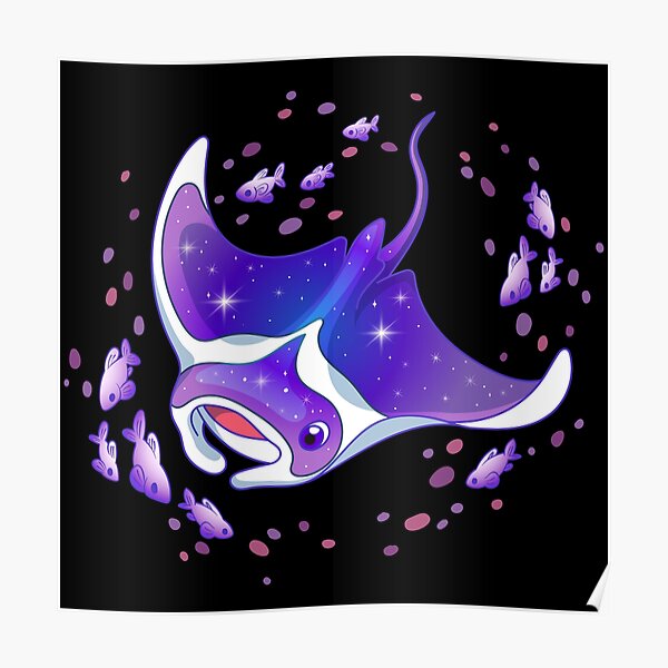 "cute manta ray cartoon character design" Poster for Sale by tomodaging ...