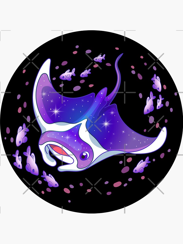 "cute manta ray cartoon character design" Sticker for Sale by ...