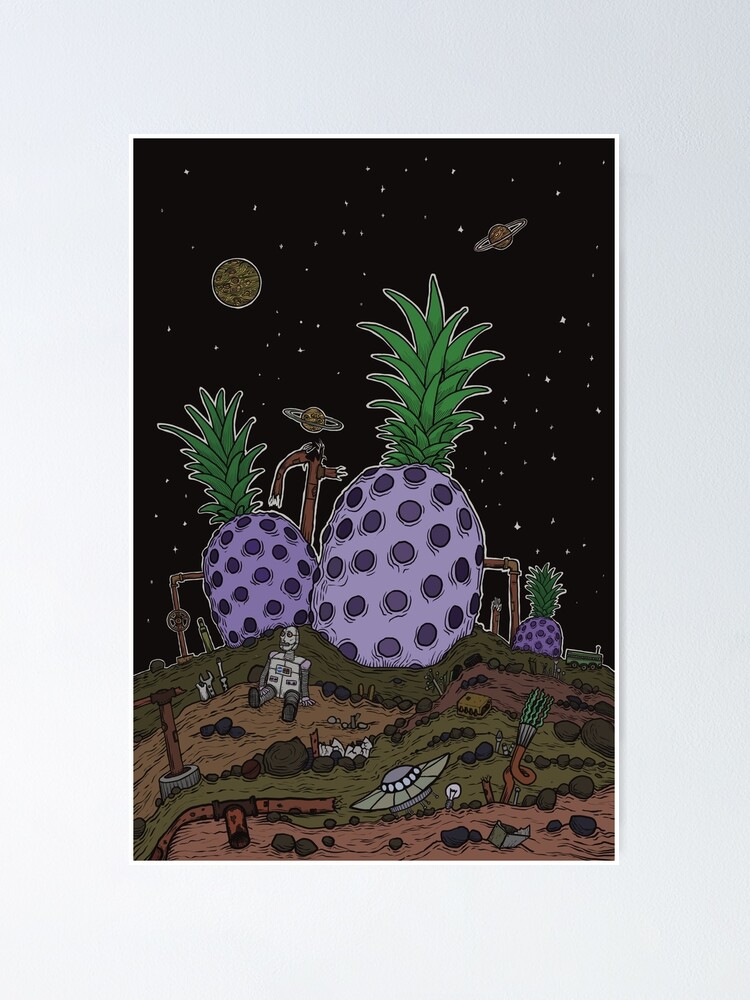"Pineapple in space" Poster for Sale by MichaelasPoster | Redbubble