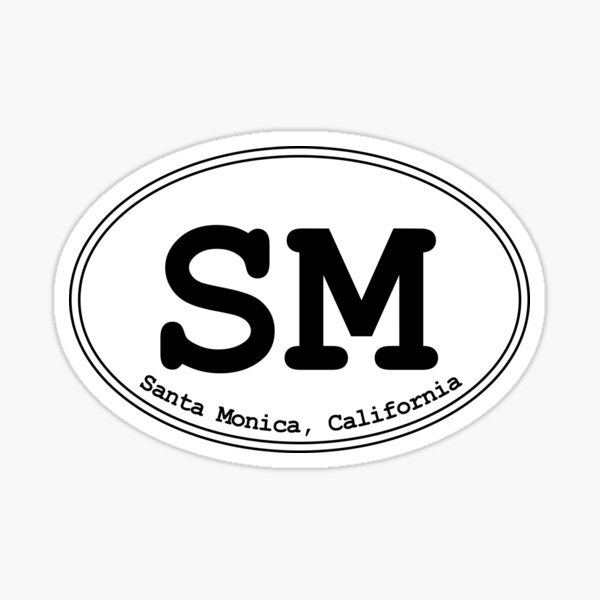 "SM - Santa Monica California Oval Design" Sticker for Sale by ...