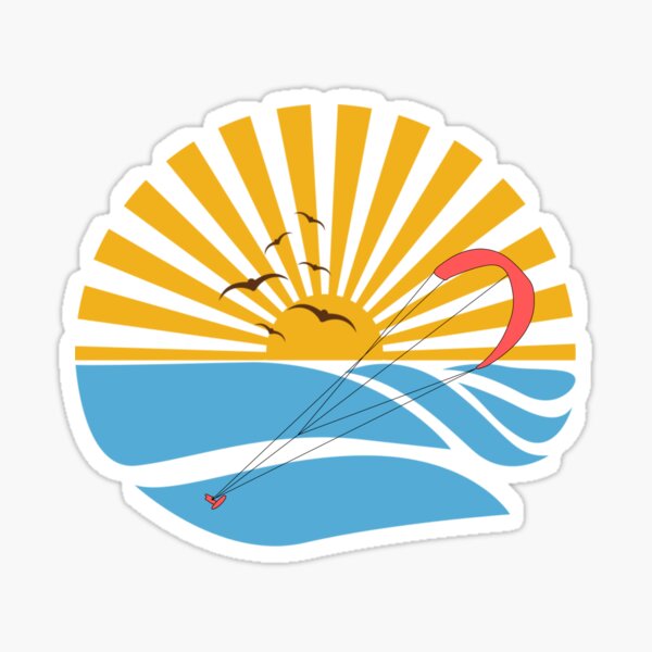 "Kite surfers, kite boarding, kiters" Sticker for Sale by Modern-Shirts ...