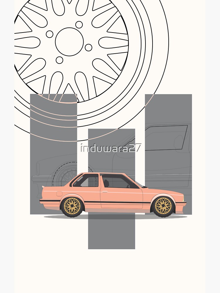 "Classic Pink E30 " Sticker for Sale by induwara27 | Redbubble