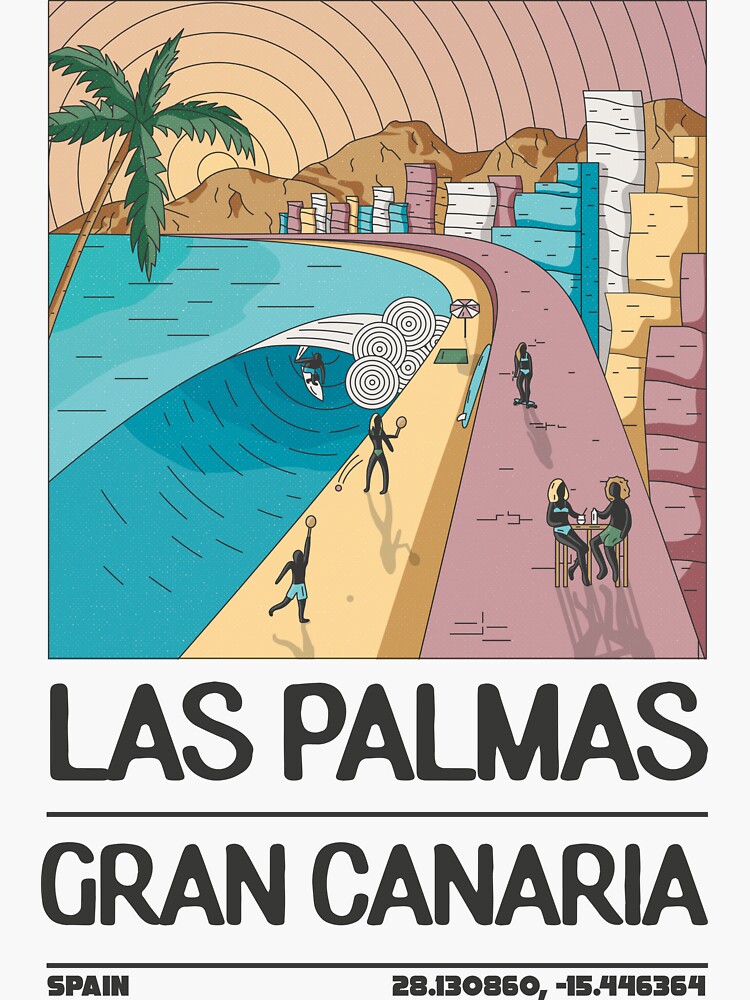 "Las Palmas Gran Canaria Spain" Sticker for Sale by JDP--Designs ...