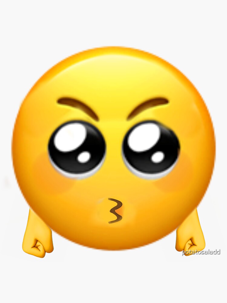 "Bratty Pouty Emoji" Sticker for Sale by potatosaladd | Redbubble