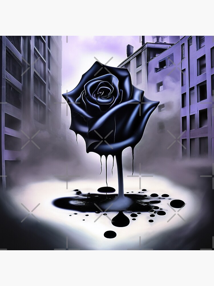 "Melting Black Rose Surrealism " Sticker for Sale by The-Artful-Eye ...