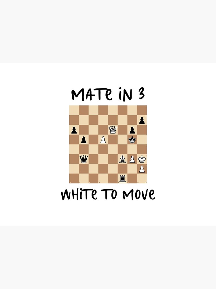 Chess Problem, Mate in 3 - White to move Premium Matte Vertical Poster ...