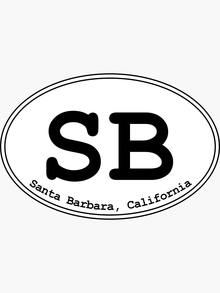 "SB - Santa Barbara California Oval Design" Sticker for Sale by ...