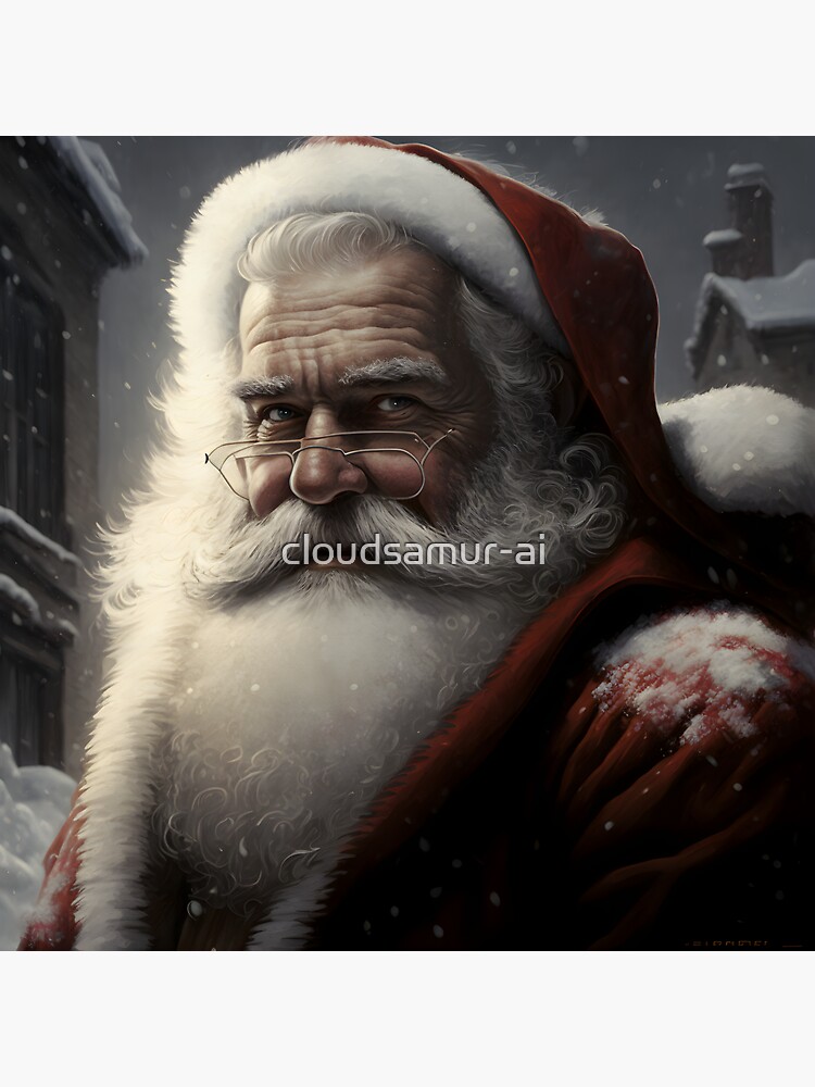 "Santa 4k Portrait " Sticker for Sale by cloudsamur-ai | Redbubble