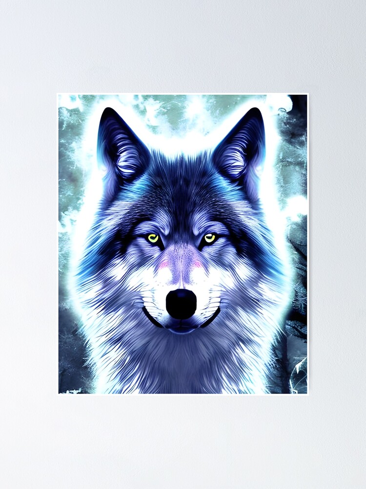 "Blue Moon Wolf Artwork" Poster for Sale by CorneliusDesign | Redbubble