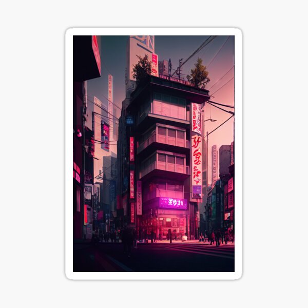 "Tokyo Shibuya Street Scene" Sticker for Sale by MajorLipstick | Redbubble