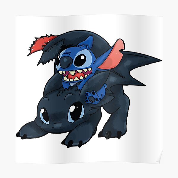 "Toothless and Stitch" Poster for Sale by animated69 | Redbubble