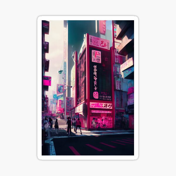 "Tokyo Shibuya Street Scene" Sticker for Sale by MajorLipstick | Redbubble
