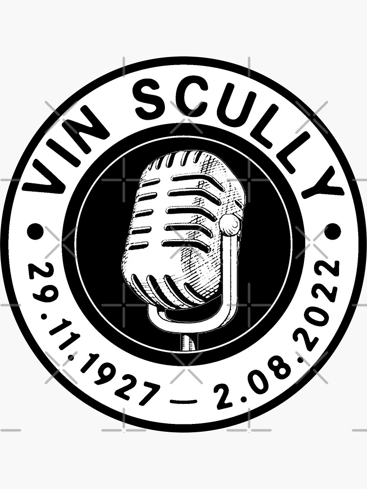"vin scully microphone" Sticker for Sale by dareair | Redbubble
