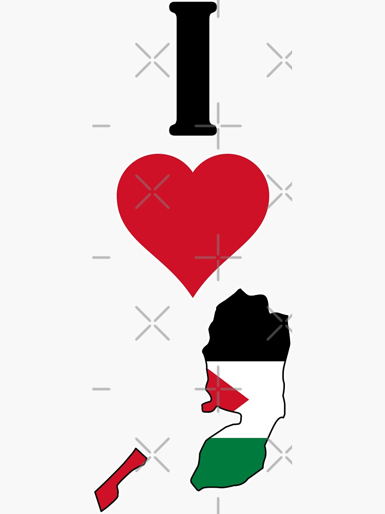 "I Love Palestine Vertical I Heart Palestinian National Flag Map ...