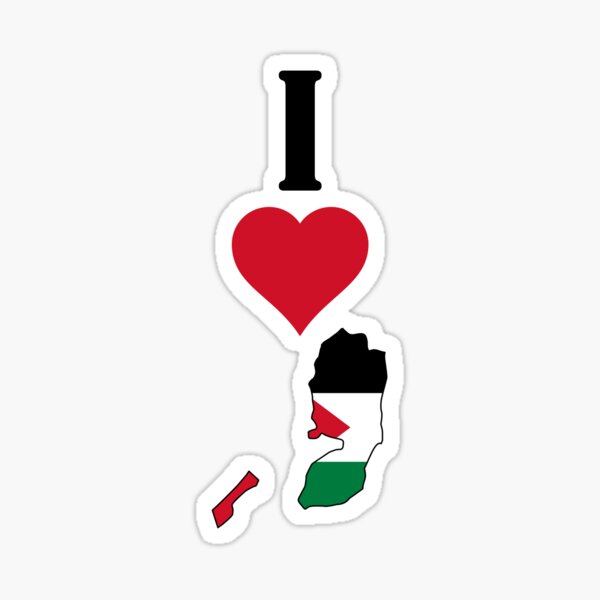 "I Love Palestine Vertical I Heart Palestinian National Flag Map ...