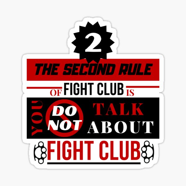 "Fight Club the second rule" Sticker for Sale by Puceek | Redbubble