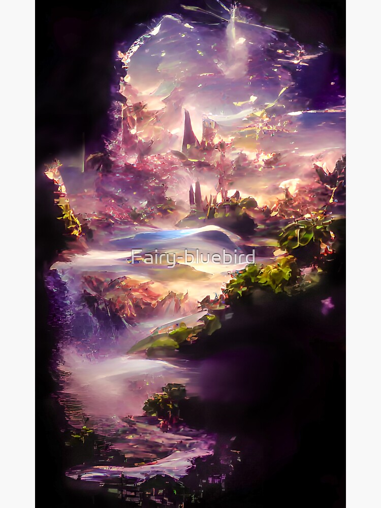 "Enchanted Place, Fantasy Art" Sticker for Sale by Fairy-bluebird ...