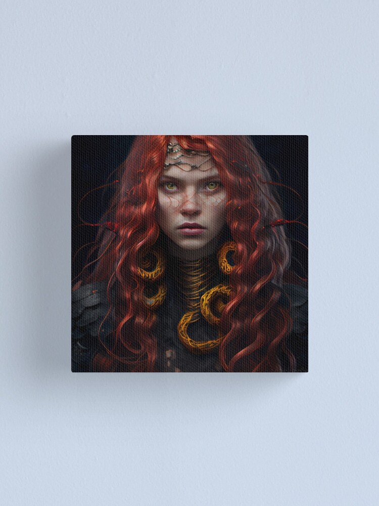 "Beautiful red haired lady of war" Canvas Print for Sale by ...