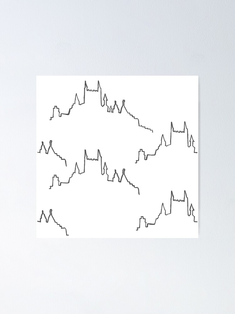 "Abstract Minimalist Castle Outline" Poster for Sale by TeaLimeTwo ...