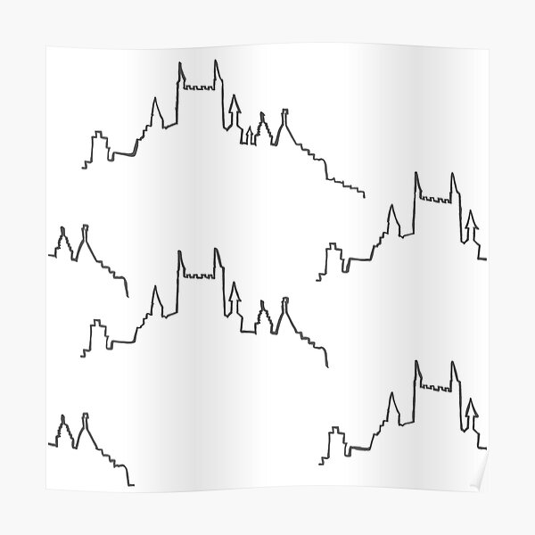 "Abstract Minimalist Castle Outline" Poster for Sale by TeaLimeTwo ...