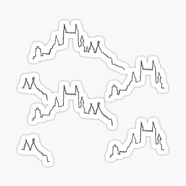 "Abstract Minimalist Castle Outline" Sticker for Sale by TeaLimeTwo ...