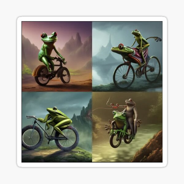 "Frogs riding bikes" Sticker for Sale by Gnarbikememes | Redbubble