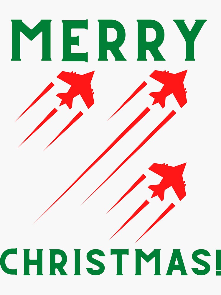 "Merry Christmas Aviation Planes Santa Design" Sticker for Sale by ...