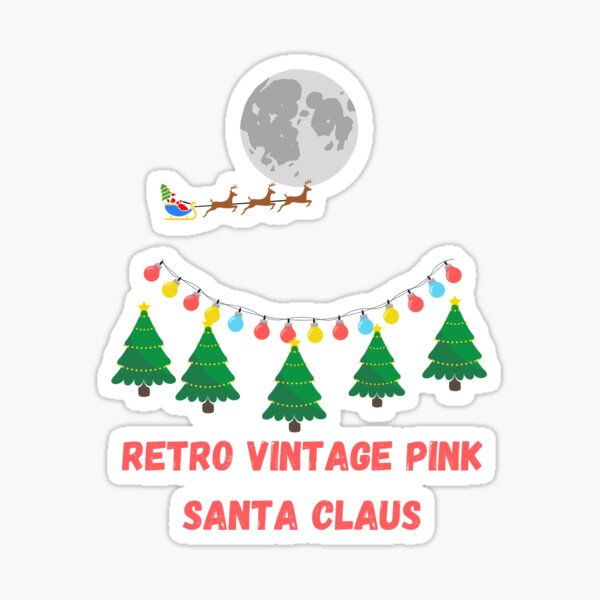 "retro vintage pink santa claus " Sticker for Sale by shop-everywhere ...