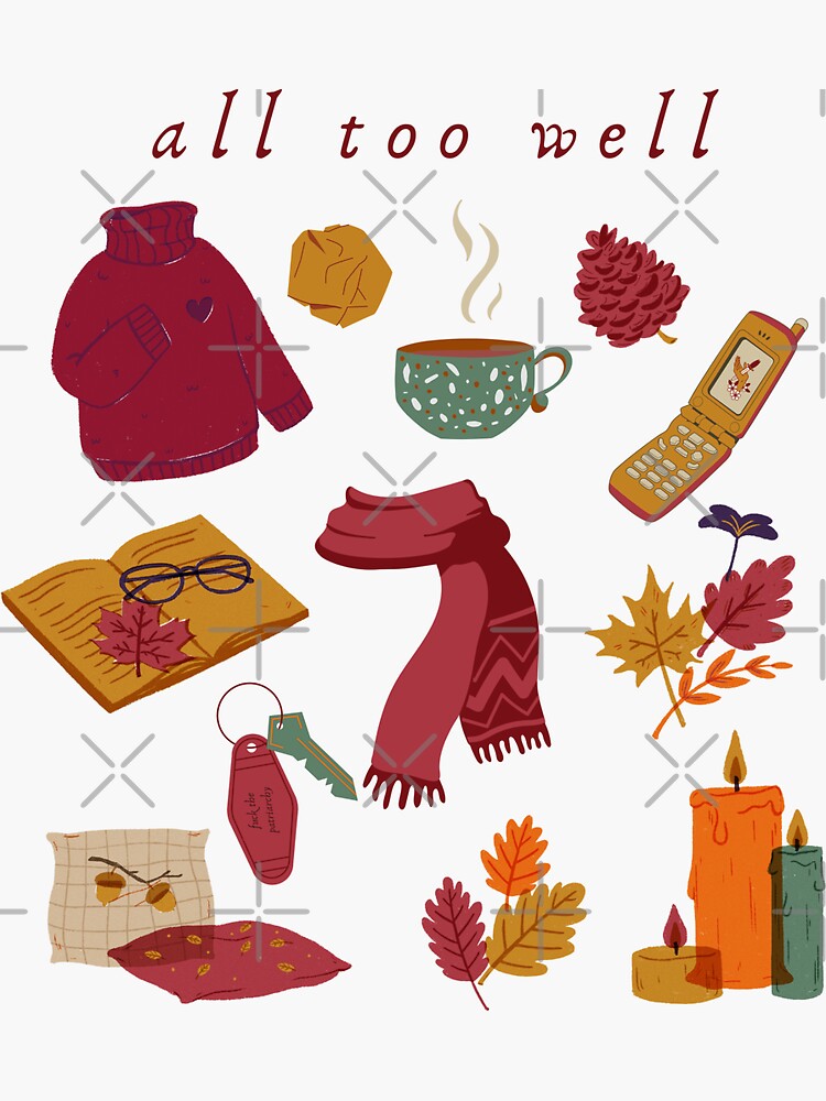 "Taylor Swift - Red - All Too Well" Sticker for Sale by Willow-And-Ivy ...