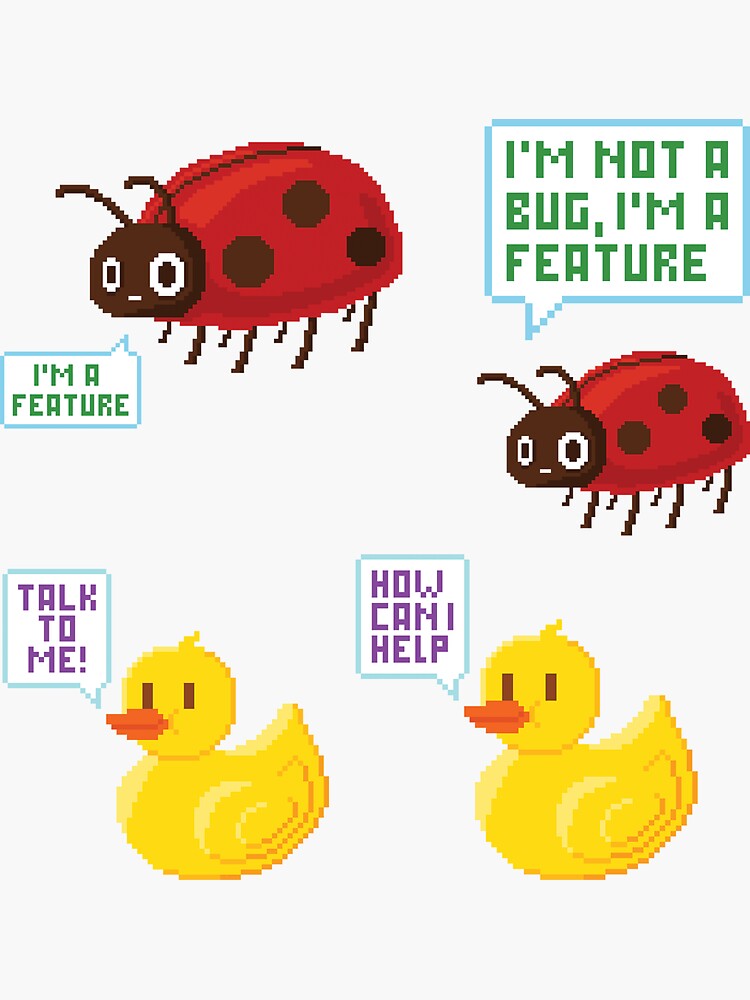 "Software development - Sticker Pack - Rubber duck debugging and lady ...