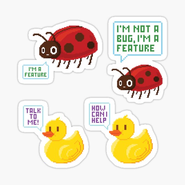 "Software development - Sticker Pack - Rubber duck debugging and lady ...