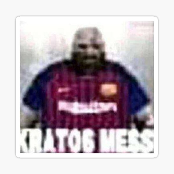 "Kratos Messi - low quality funny meme sticker" Sticker for Sale by ...
