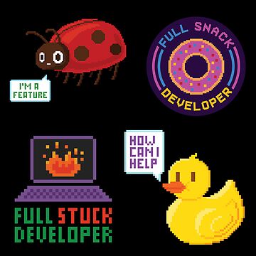"Software development - Sticker Pack - Rubber duck debugging and others ...