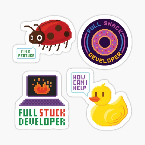 "Software development - Sticker Pack - Rubber duck debugging and others ...