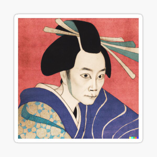 "Ukiyo-e style Kabuki Actor" Sticker for Sale by kevinzic | Redbubble