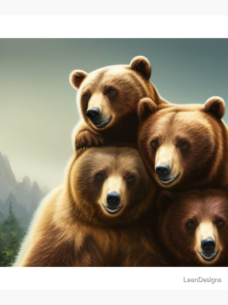 "Bear Stack. Stack of Animals" Poster for Sale by LeanDesigns | Redbubble