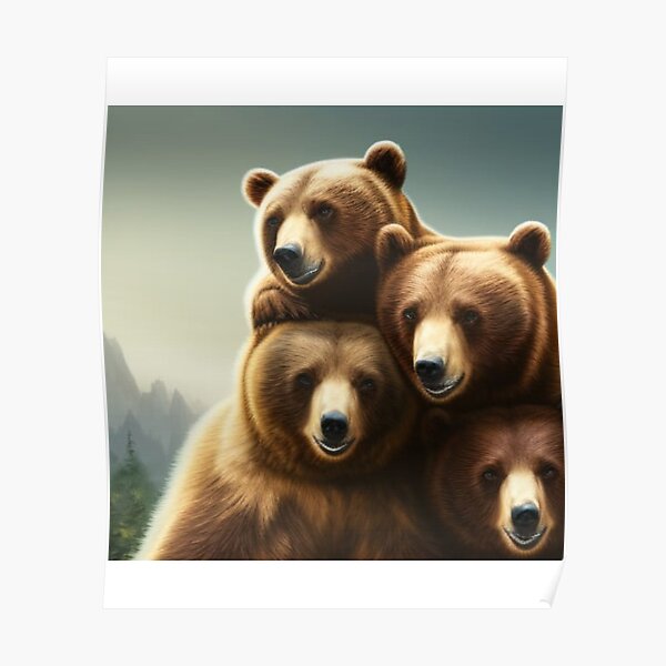 "Bear Stack. Stack of Animals" Poster for Sale by LeanDesigns | Redbubble