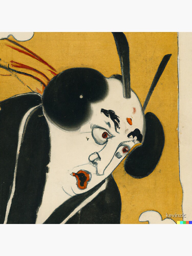 "Ukiyo-e Style Japanese Kabuki Actor" Sticker for Sale by kevinzic ...