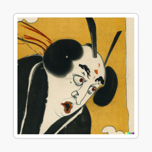 "Ukiyo-e Style Japanese Kabuki Actor" Sticker for Sale by kevinzic ...