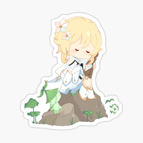 "Traveler (Lumine) and Aranara - Genshin Impact" Sticker for Sale by ...