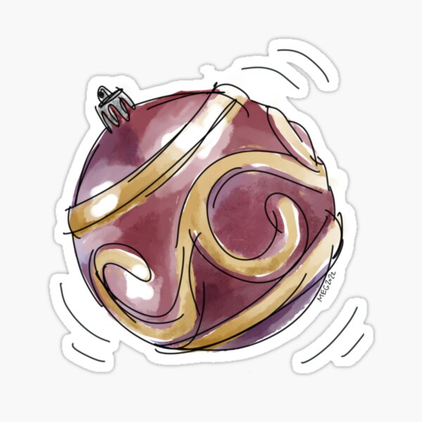 "Classic Christmas Bauble Gold and Red Velvet" Sticker for Sale by ...