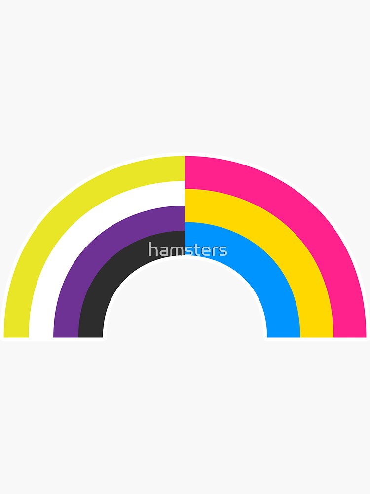 "Non-Binary Pan Rainbow" Sticker for Sale by hamsters | Redbubble