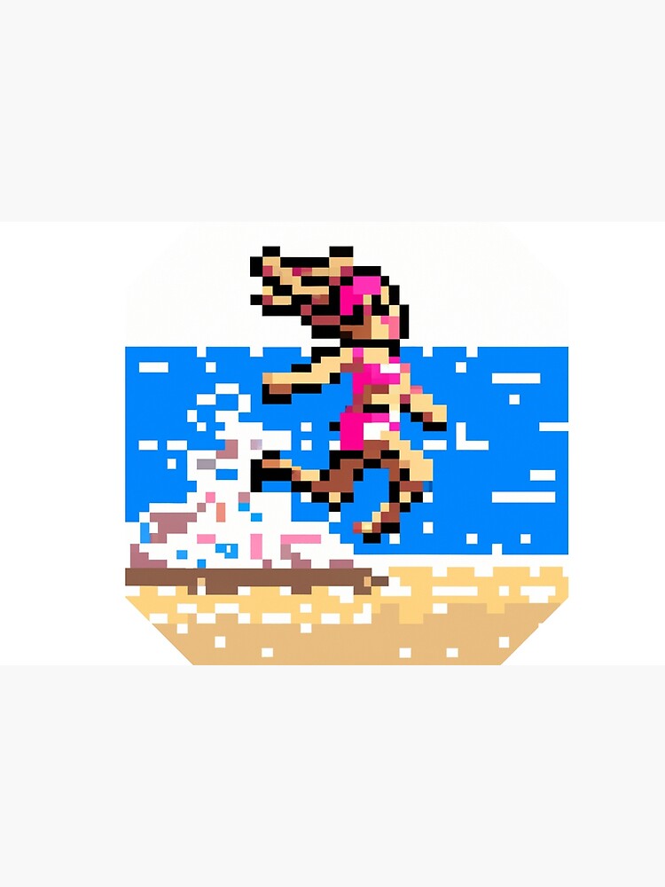 "Girl in pink bikini running at the beach PIXEL ART" Poster for Sale by ...