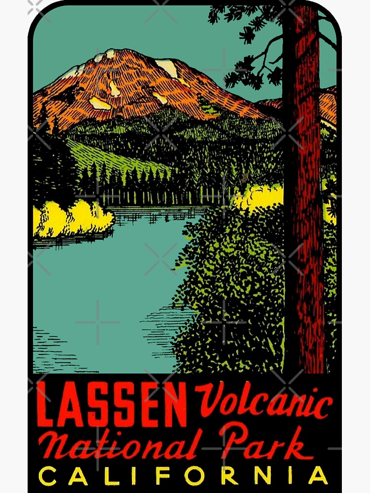"Mount Lassen Volcanic National Park Vintage Travel Decal" Sticker for ...