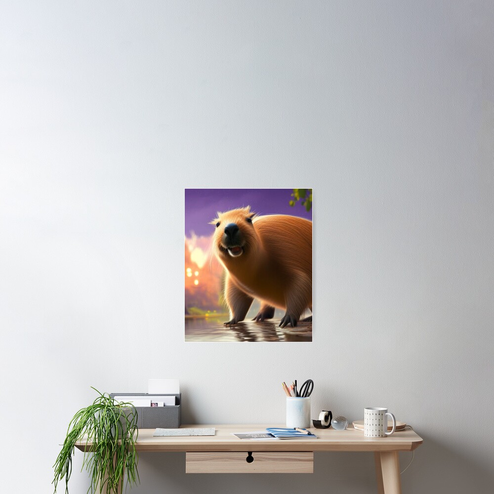 "Happy Capybara. Cute Capybaras" Poster for Sale by LeanDesigns | Redbubble